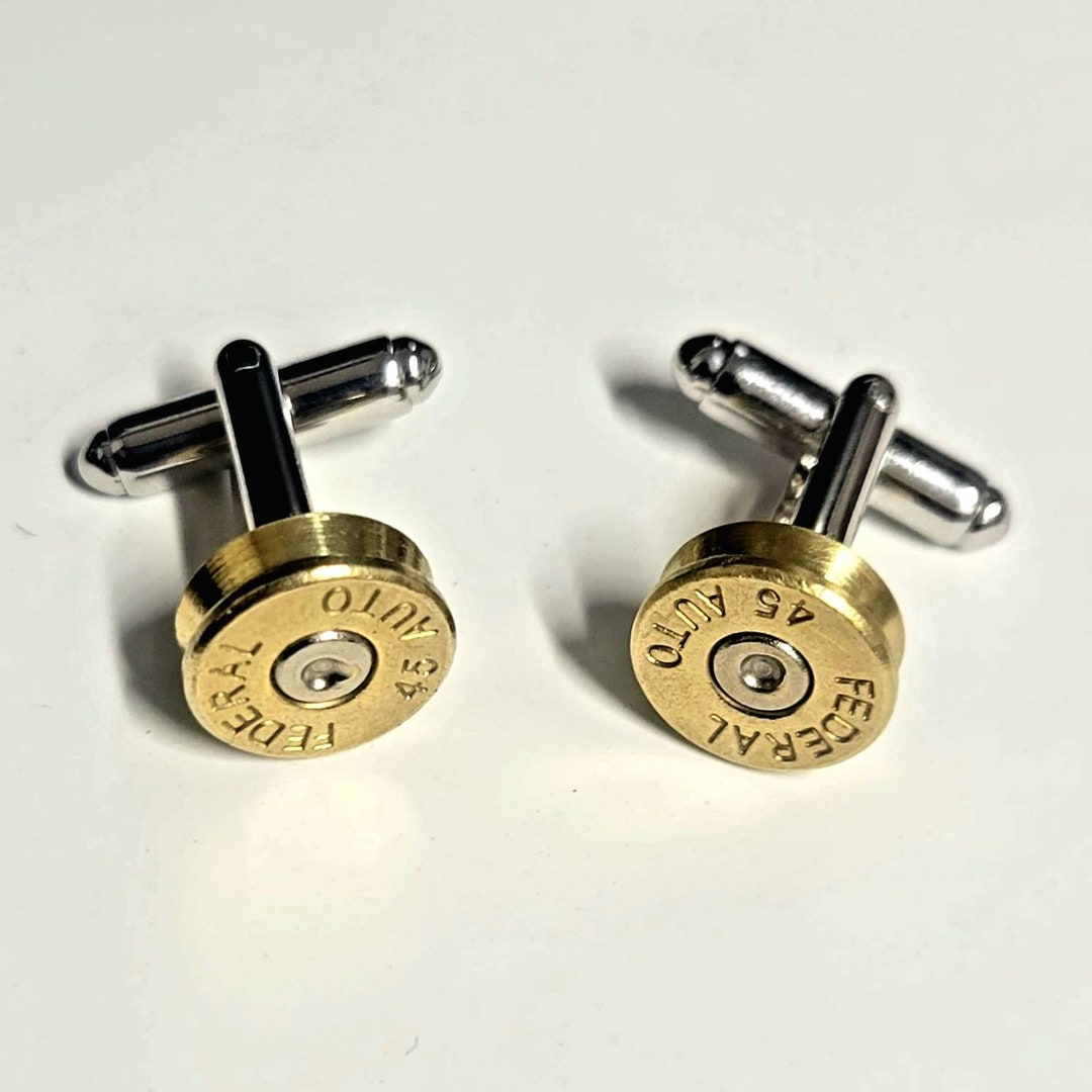 45 Caliber Bullet Cuff Links, Groomsmen Gifts, Bullet Shell Casings ...