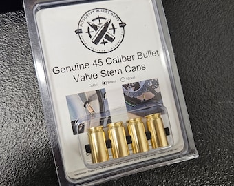 45 Caliber Nickel Bullet Casing Valve Stem Caps, Universal Bullet Valve ...