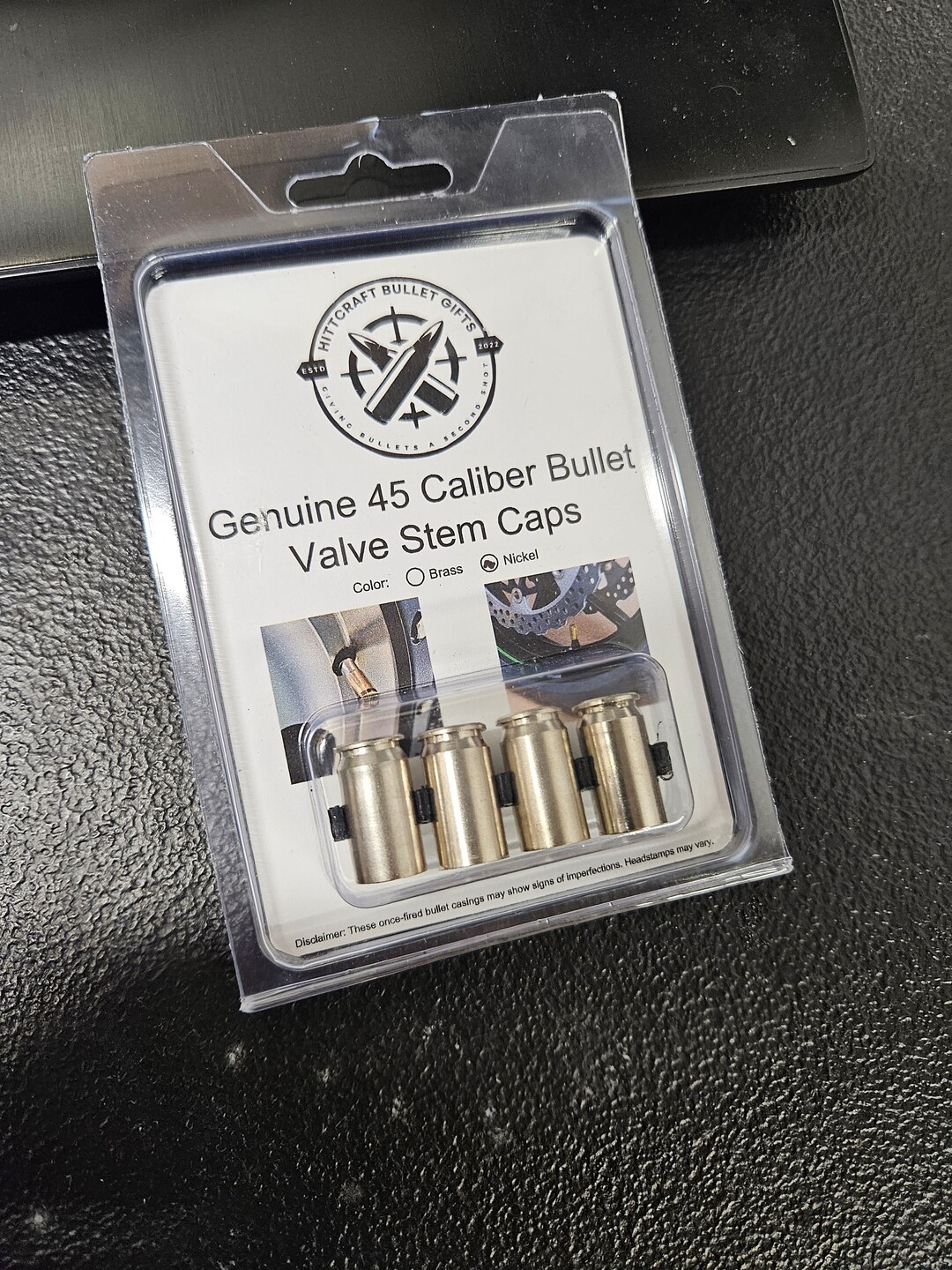 45 Caliber Nickel Bullet Casing Valve Stem Caps, Universal Bullet Valve ...