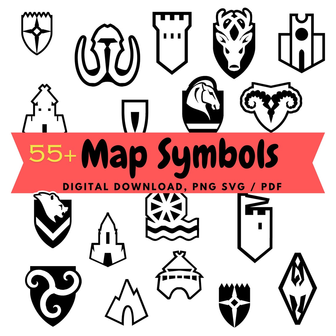 55 Skyrim Map Icons Logo Outline & Silhouette Files SVG, PDF, PNG File ...