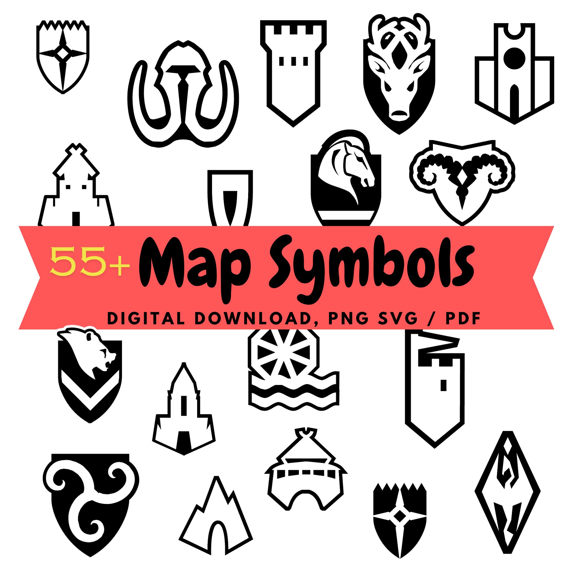 55 Skyrim Map Icons Logo Outline & Silhouette Files SVG, PDF, PNG File ...