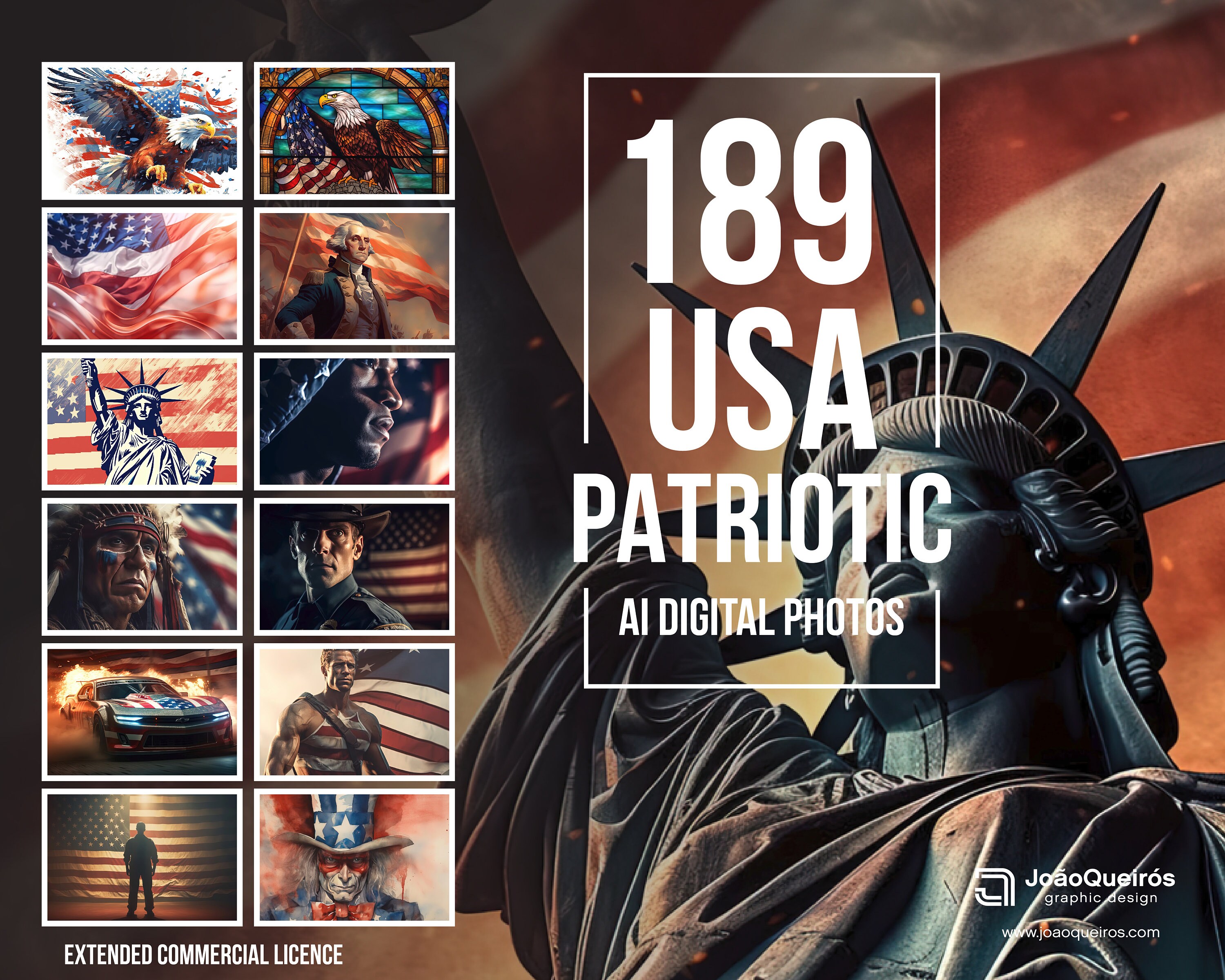 189 USA Patriotic 4th of July AI Digital Photos Pack Ideal for ...