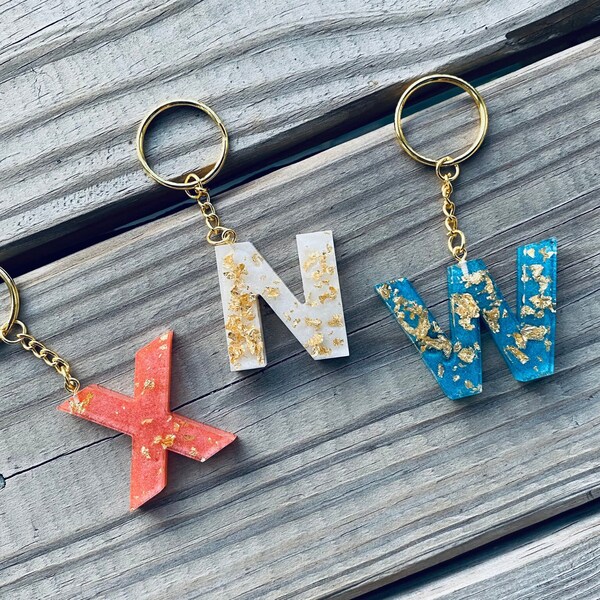 Resin Letter Keychain - Etsy