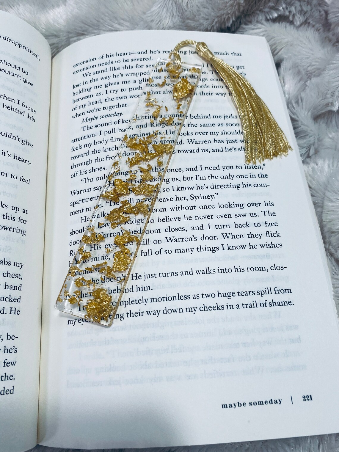 Personalized Resin Bookmark W/ Tassel Gold Flakes Stocking - Etsy