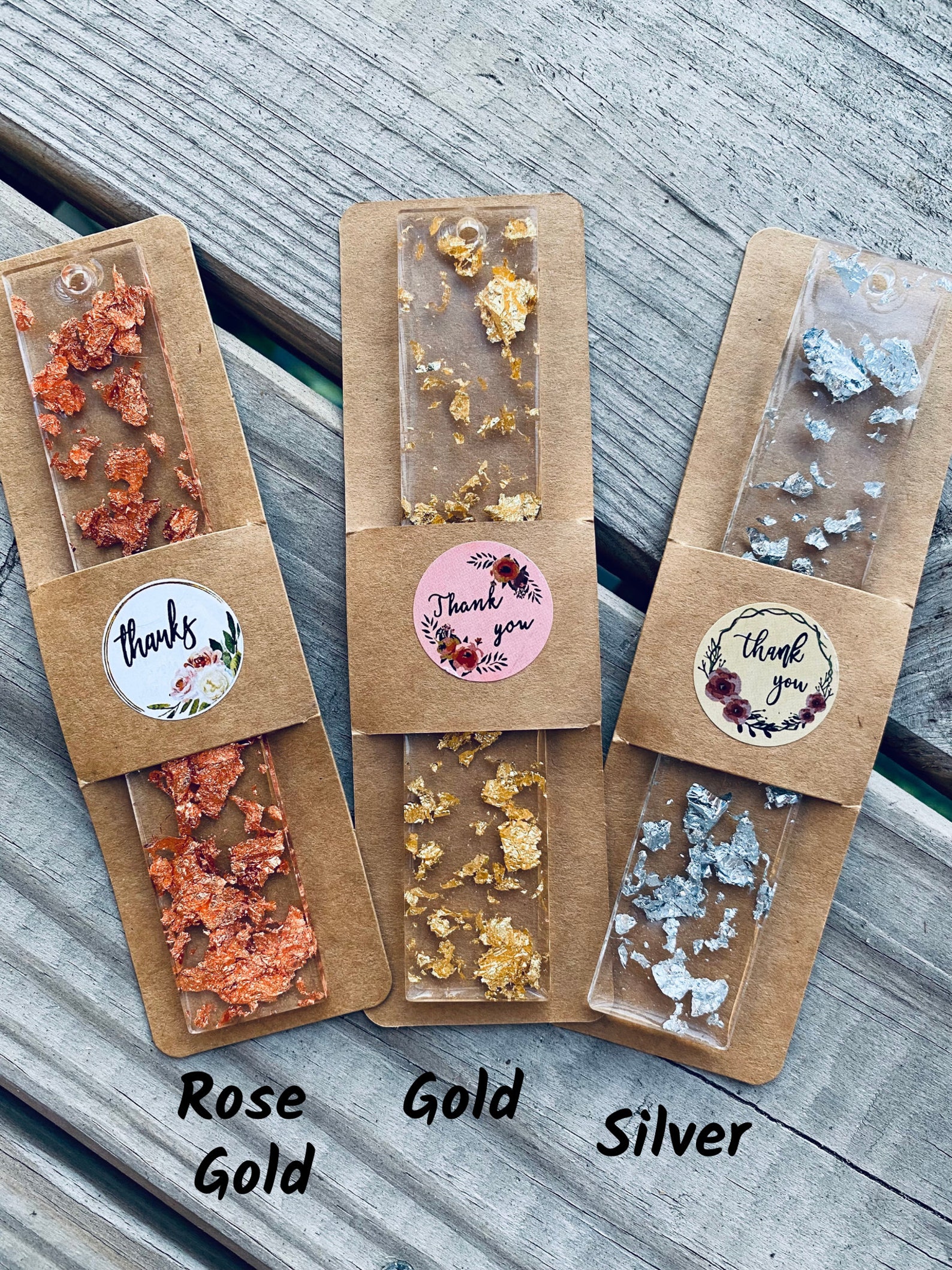 Personalized Resin Bookmark W/ Tassel Gold Flakes Stocking - Etsy