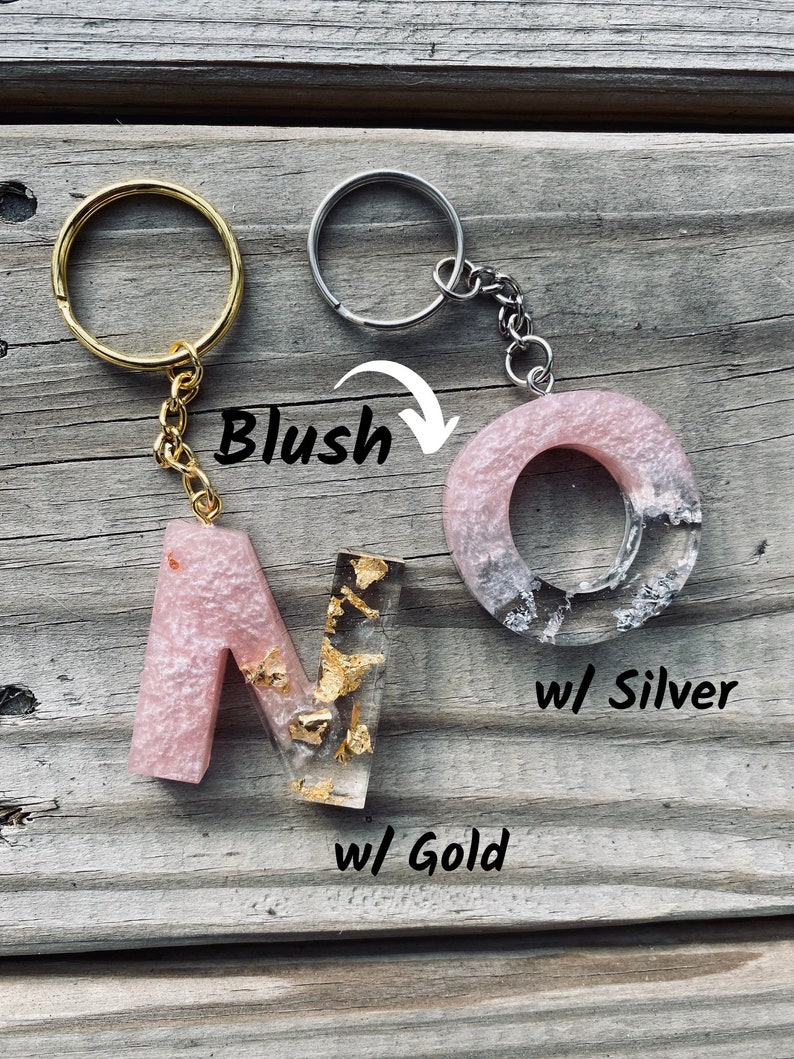 Initial Resin Keychain Custom Letter Keychain Personalized - Etsy