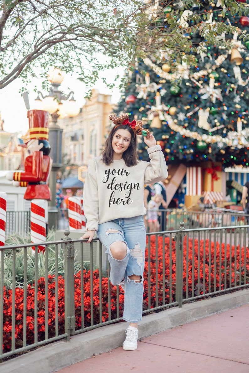 Gildan 18000 Sand Crewneck Mockup Digital Mock Up Full Body - Etsy