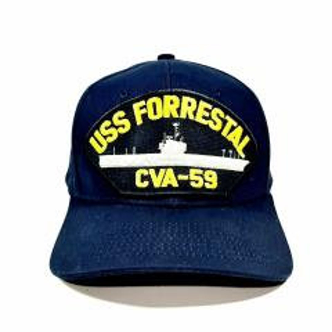 USS Forrestal CVA-59 Embroidered Patch Hat Baseball Cap Adjustable Blue ...