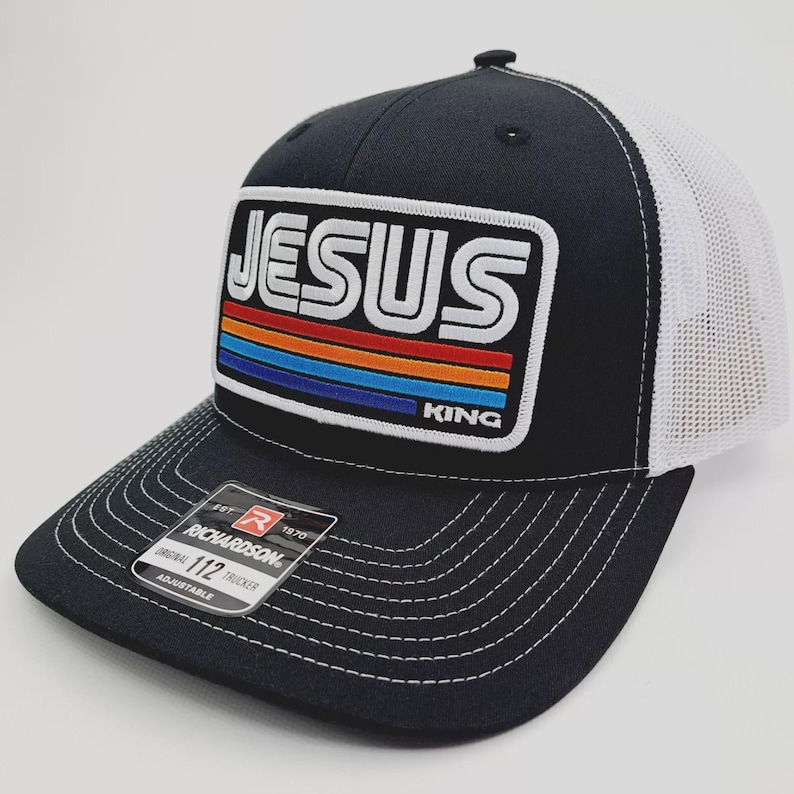 Jesus Christ King Richardson 112 Trucker Cap Hat Mesh Snapback Black ...