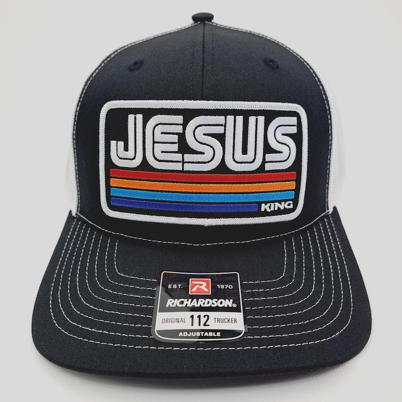 Jesus Christ King Richardson 112 Trucker Cap Hat Mesh Snapback Black ...