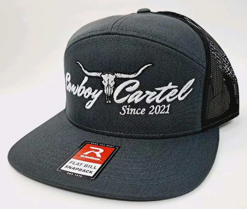 Cowboy Cartel Richardson 7 Panel Flat Bill Trucker Mesh Snapback Cap ...