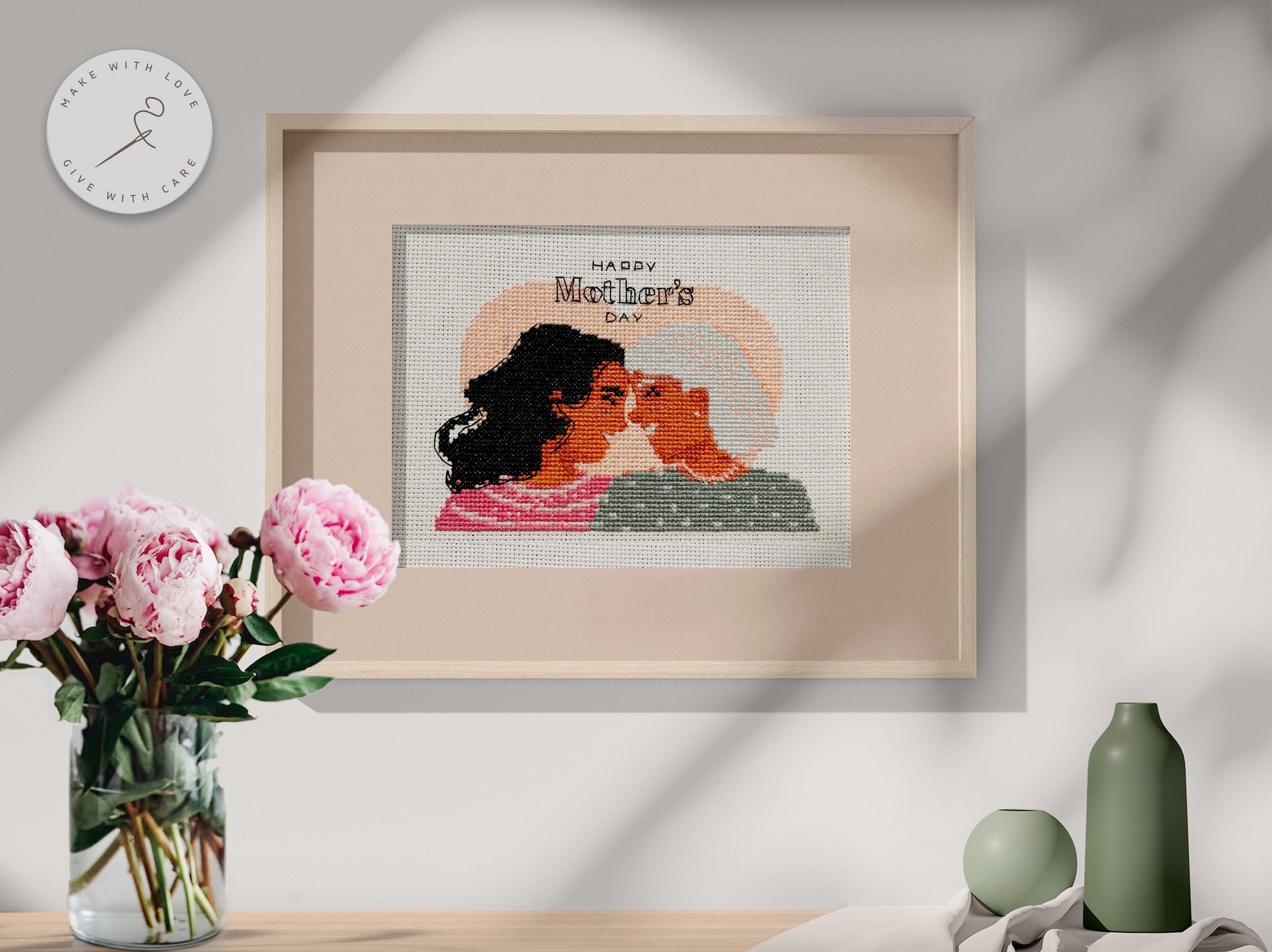 Mother Daughter Cross Stitch Pattern, Mother's Day Gift (PDF Pattern ...