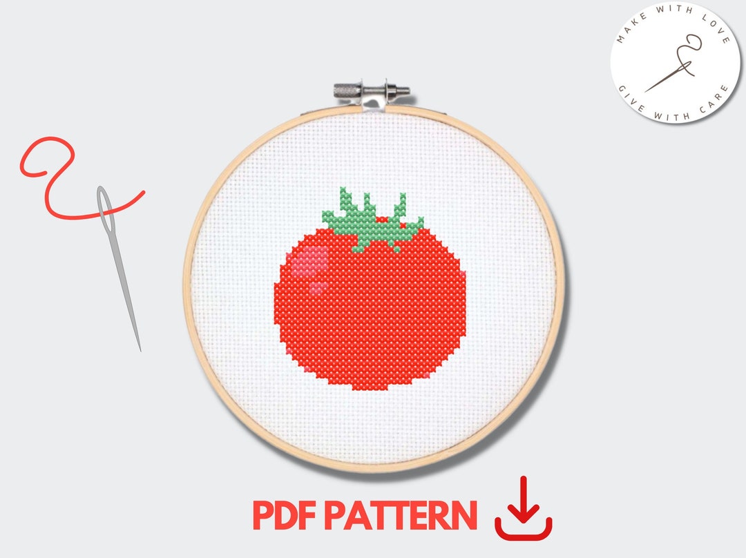 Tomato Mini Cross Stitch Pattern. Simple Embroidery Pattern File for ...