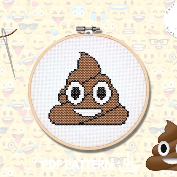 Poop Cross Stitch - Etsy