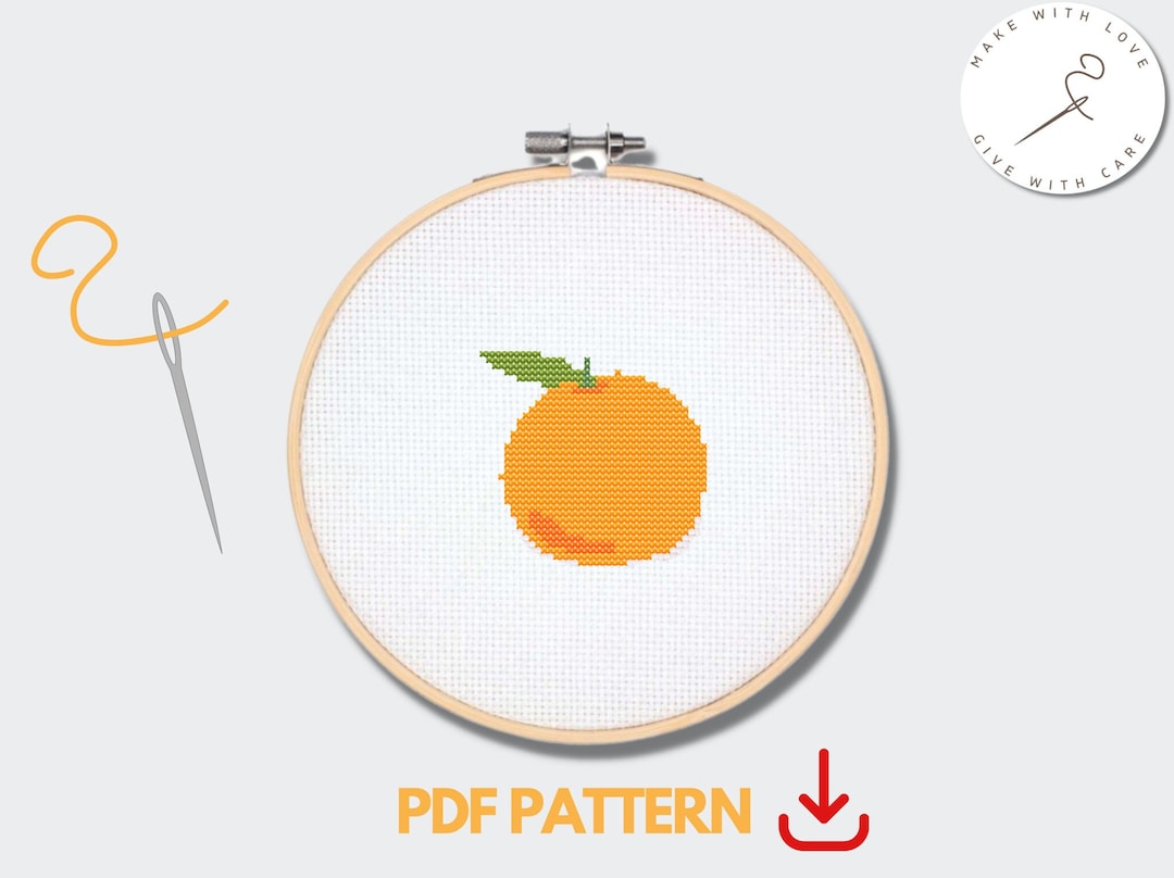 Orange Fruits Mini Cross Stitch Pattern. Simple Embroidery Pattern File ...