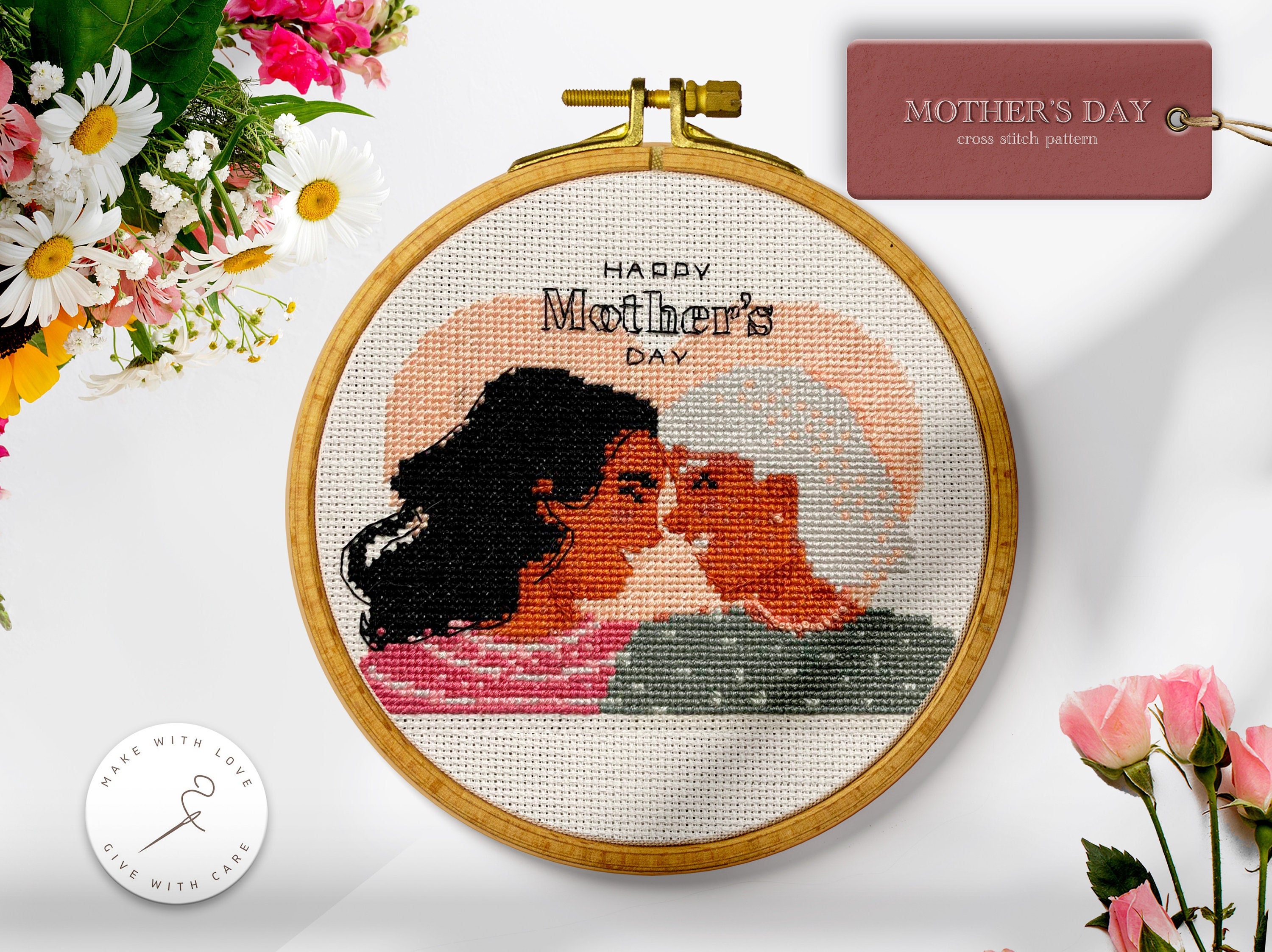 Mother Daughter Cross Stitch Pattern, Mother's Day Gift (PDF Pattern ...
