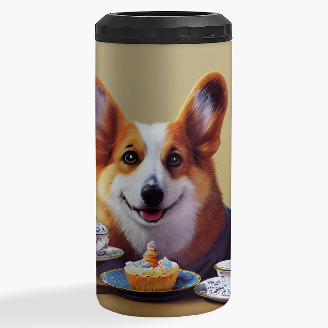 Corgi Tea Party Insulated Slim Can Cooler - Etsy