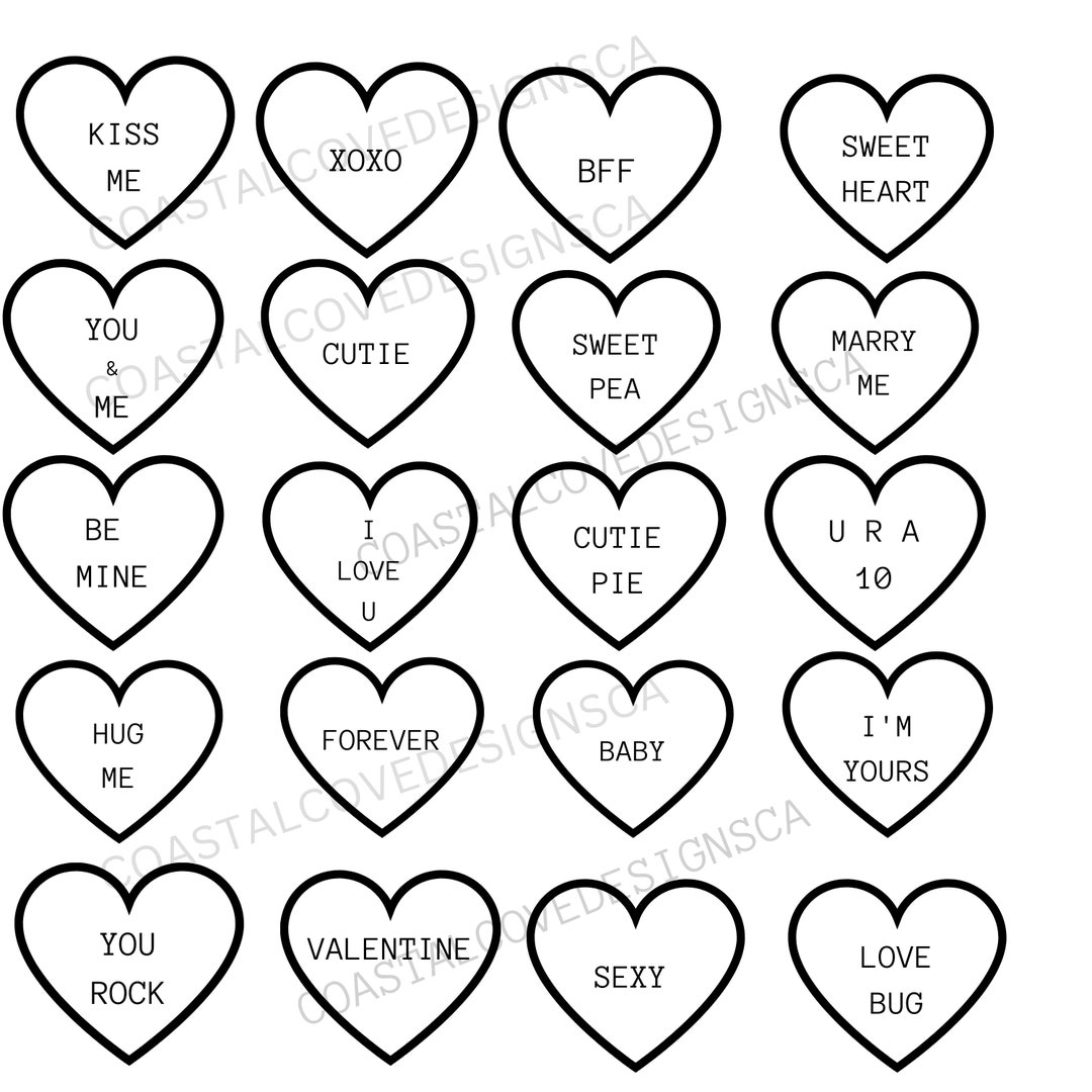 Valentines Day Heart SVG, PNG and JPG Bundle, 23 Hearts With Cute ...
