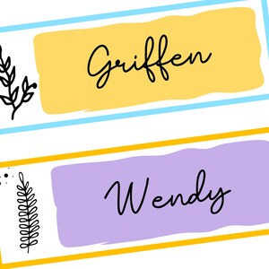Printable Classroom Labels Student Name Cards Bright Name - Etsy Canada