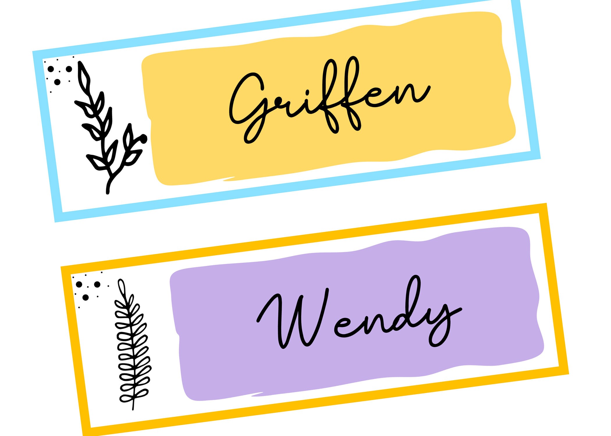 Printable Classroom Labels Student Name Cards Bright Name - Etsy