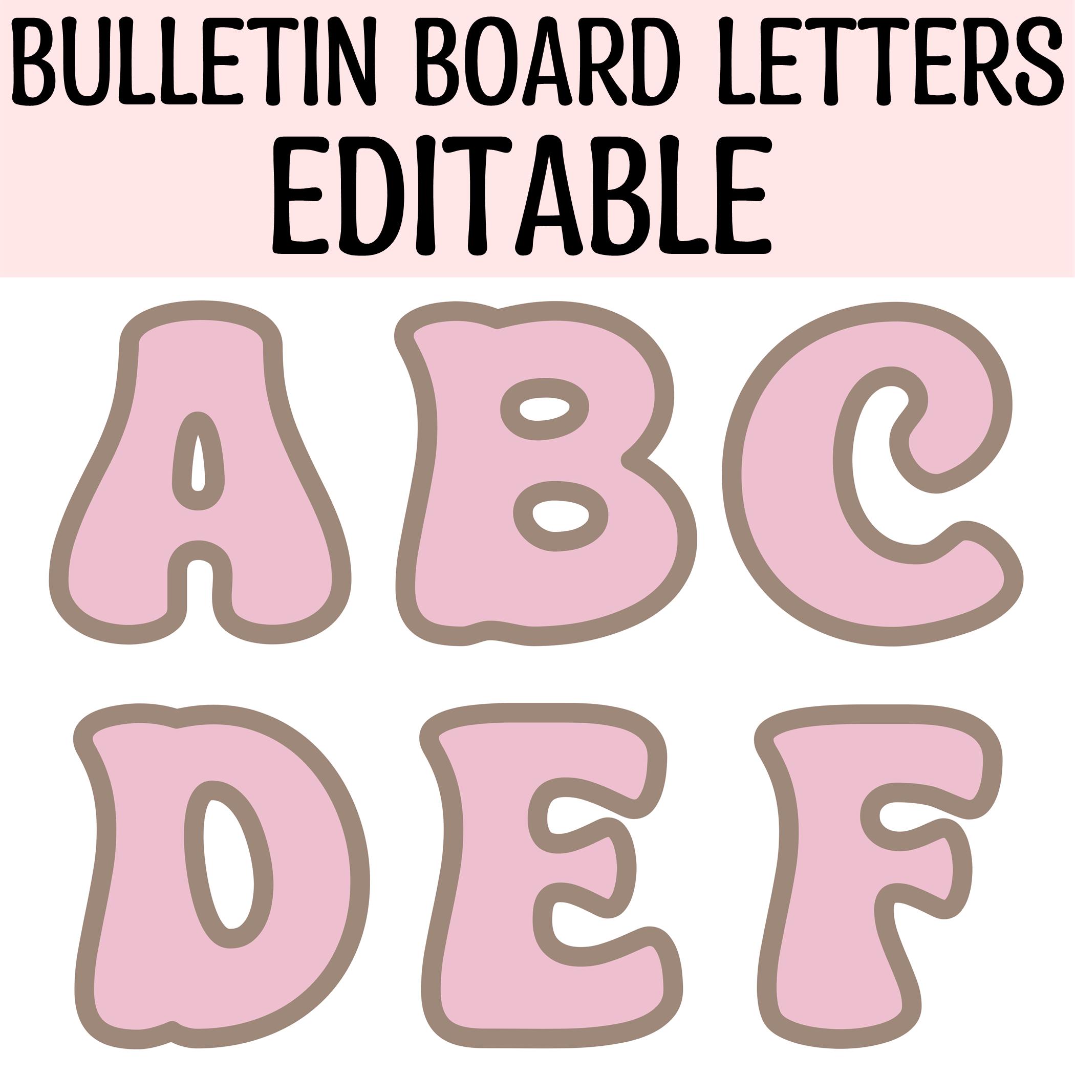Printable Boho Neutral Bulletin Board Letters, Alphabet Letters, Back ...