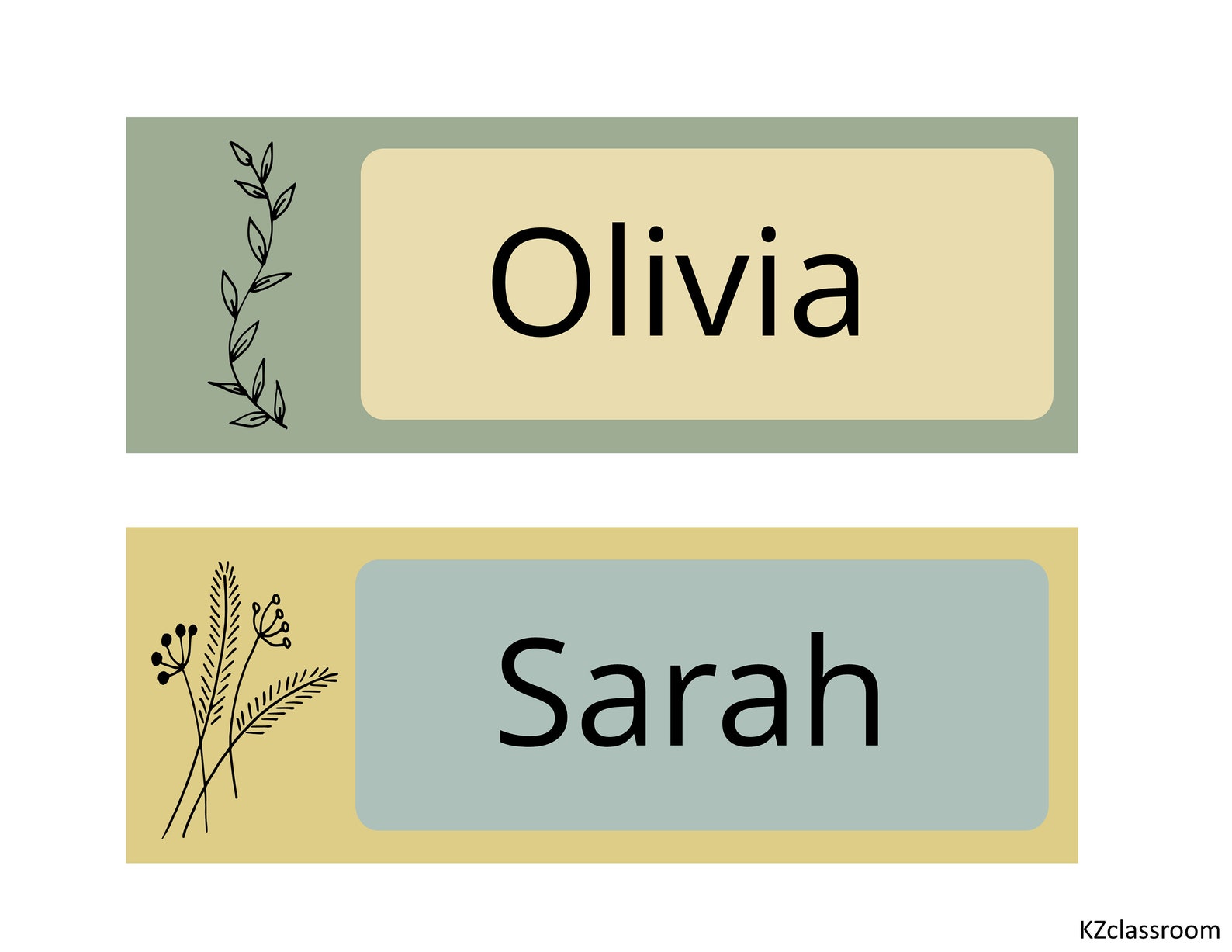 Botanical Classroom Labels, Student Name Tags, Neutral Colors (pptx ...