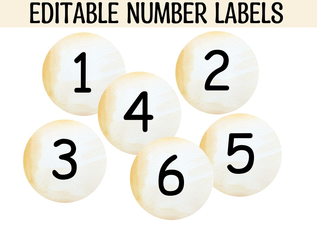 Printable Number Labels, Vintage Number Labels,back to School Number ...