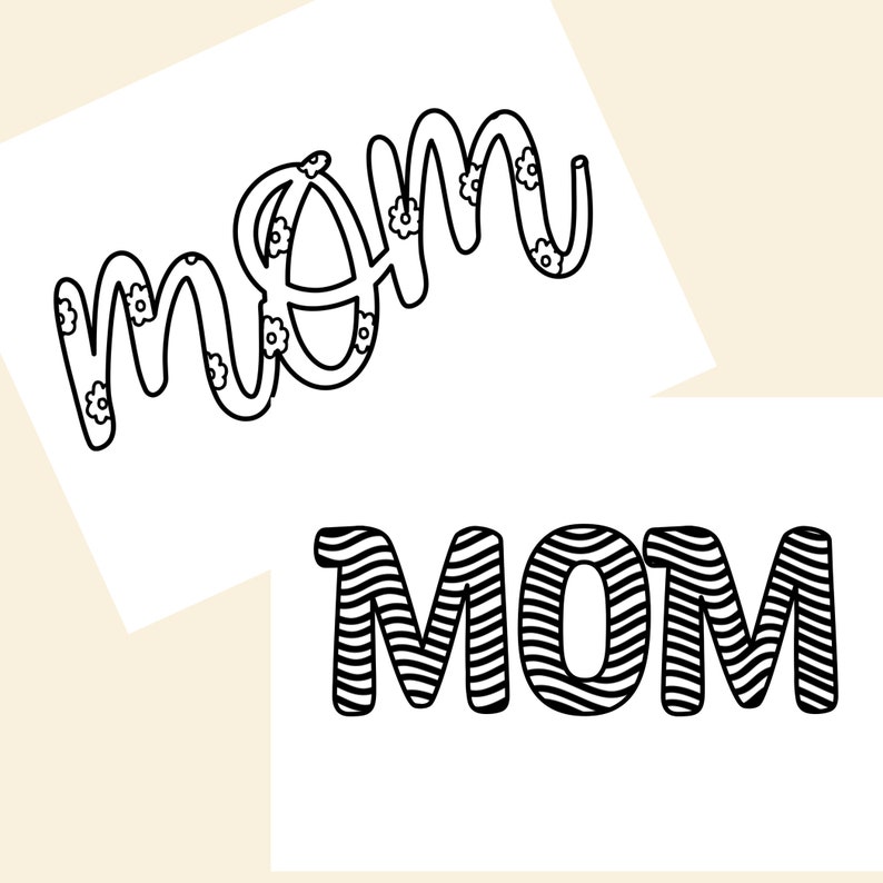 Mom Coloring Pages, Editable Mom Coloring Worksheets for Kid, Coloring ...
