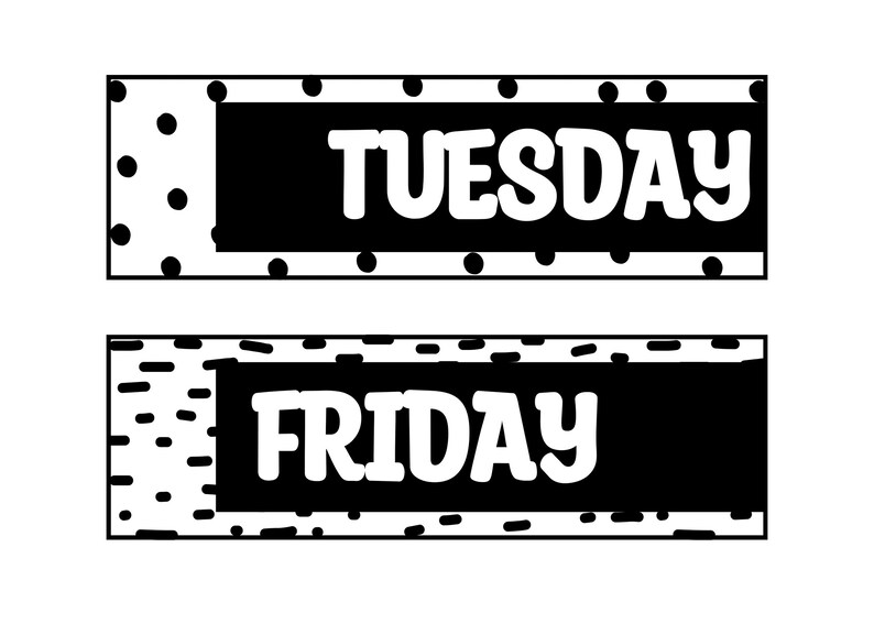 Classroom Labels, Black and White Classroom Labels for Kids, Student ...