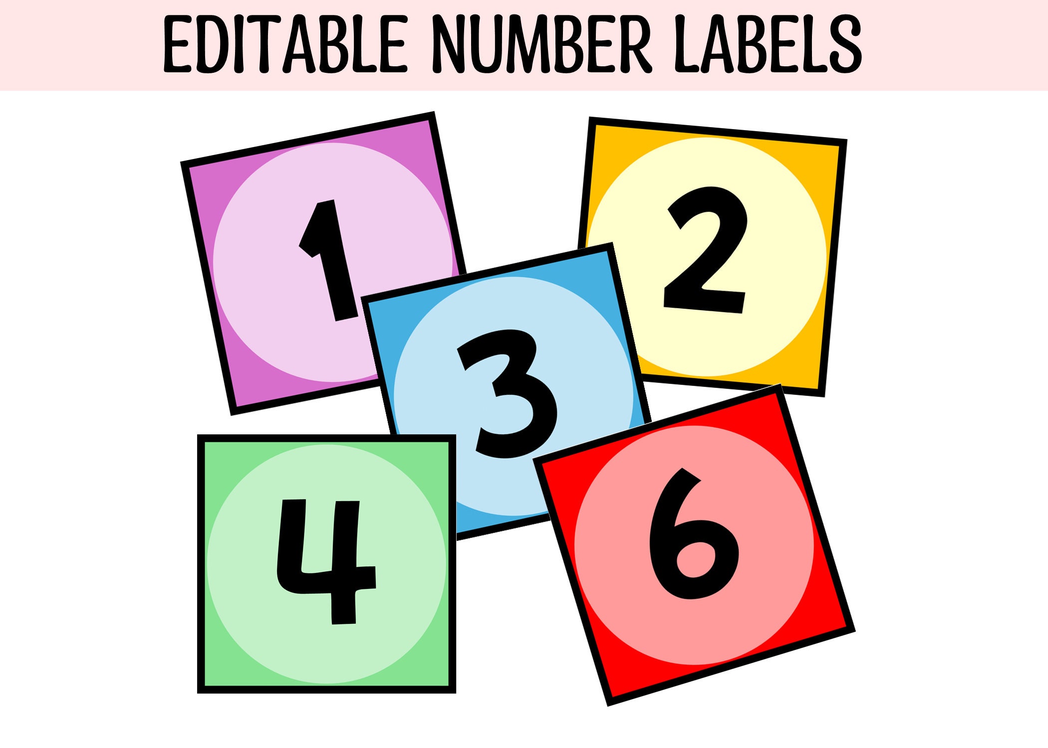 Printable Number Labels, Bright Classroom Calendar Numbers, Number ...