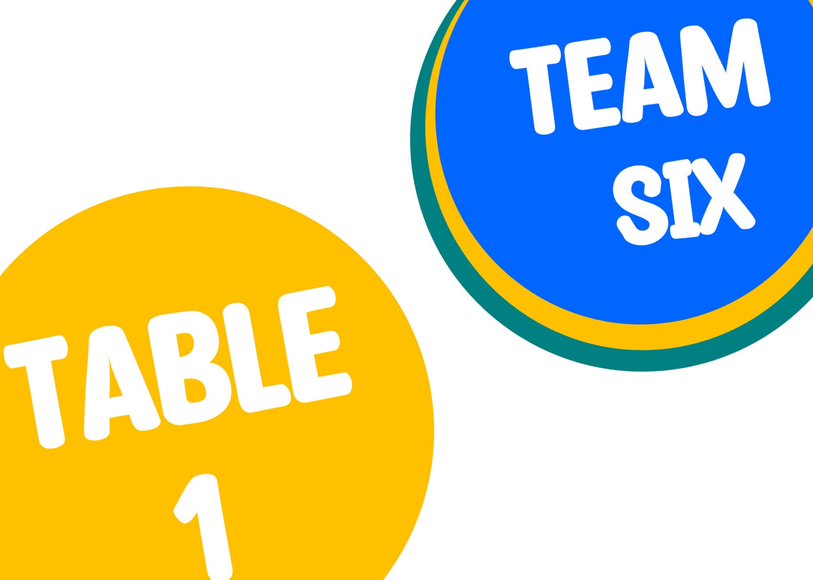 Classroom Table Numbers, Class Table Numbers, Table, Team, Group Labels ...