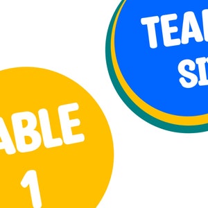 Classroom Table Numbers, Class Table Numbers, Table, Team, Group Labels ...