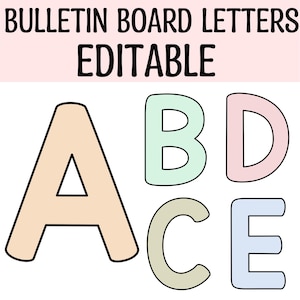 Printable Calm Colors Bulletin Board Letters, Large Alphabet Letters ...