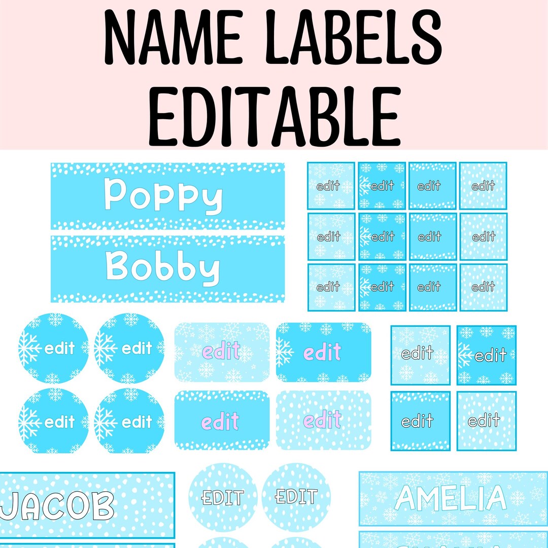 Printable Snowflakes Classroom Labels, Calendar Labels, Name Plates ...