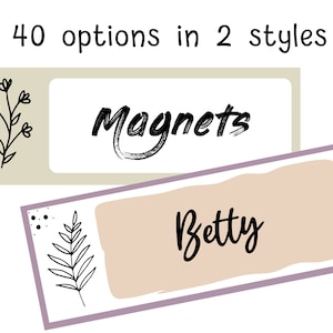 Student Name Tags,leaves Classroom Labels, Boho Neutral Colors Name ...