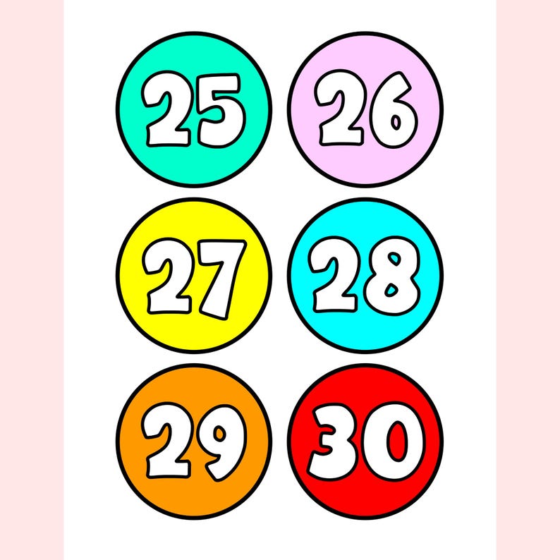 Printable Round Number Labels, Cubby Labels, Book Bin Labels, Number ...