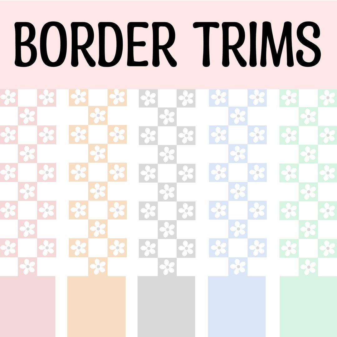 Printable Boho Checkered Bulletin Board Borders, Classroom Decor (PDF ...
