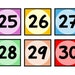 Printable Number Labels, Bright Classroom Calendar Numbers, Number ...