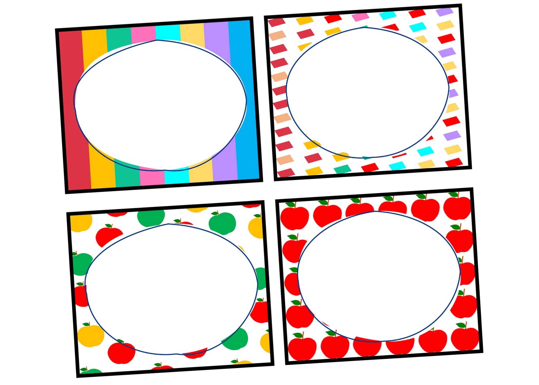 Printable Colorful Student Name Tags, Student Name Labels, Bright ...