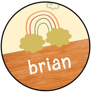 Printable Round Student Name Labels, Boho Circular Name Labels, Student ...