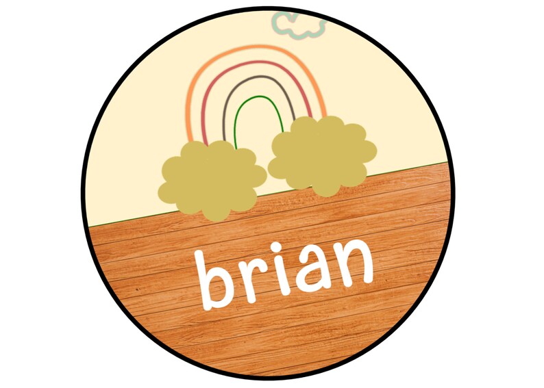 Printable Round Student Name Labels, Boho Circular Name Labels, Student ...