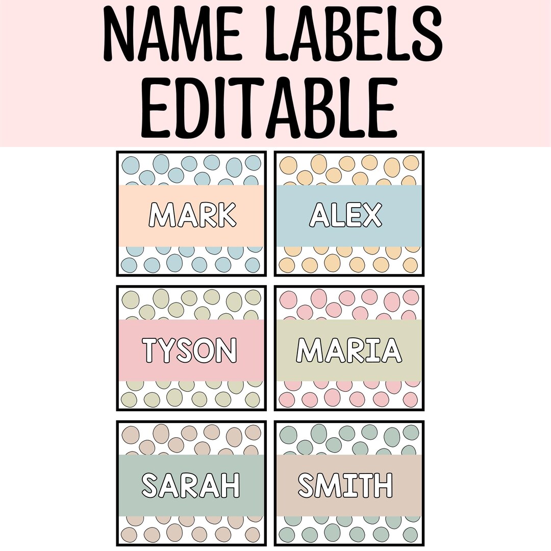Boho Classroom Name Labels: Editable Printable Bin Tags (PDF & PPTX) - Etsy
