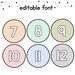 Back to School Calm Colors Calendar Numbers, Round Number Labels ...