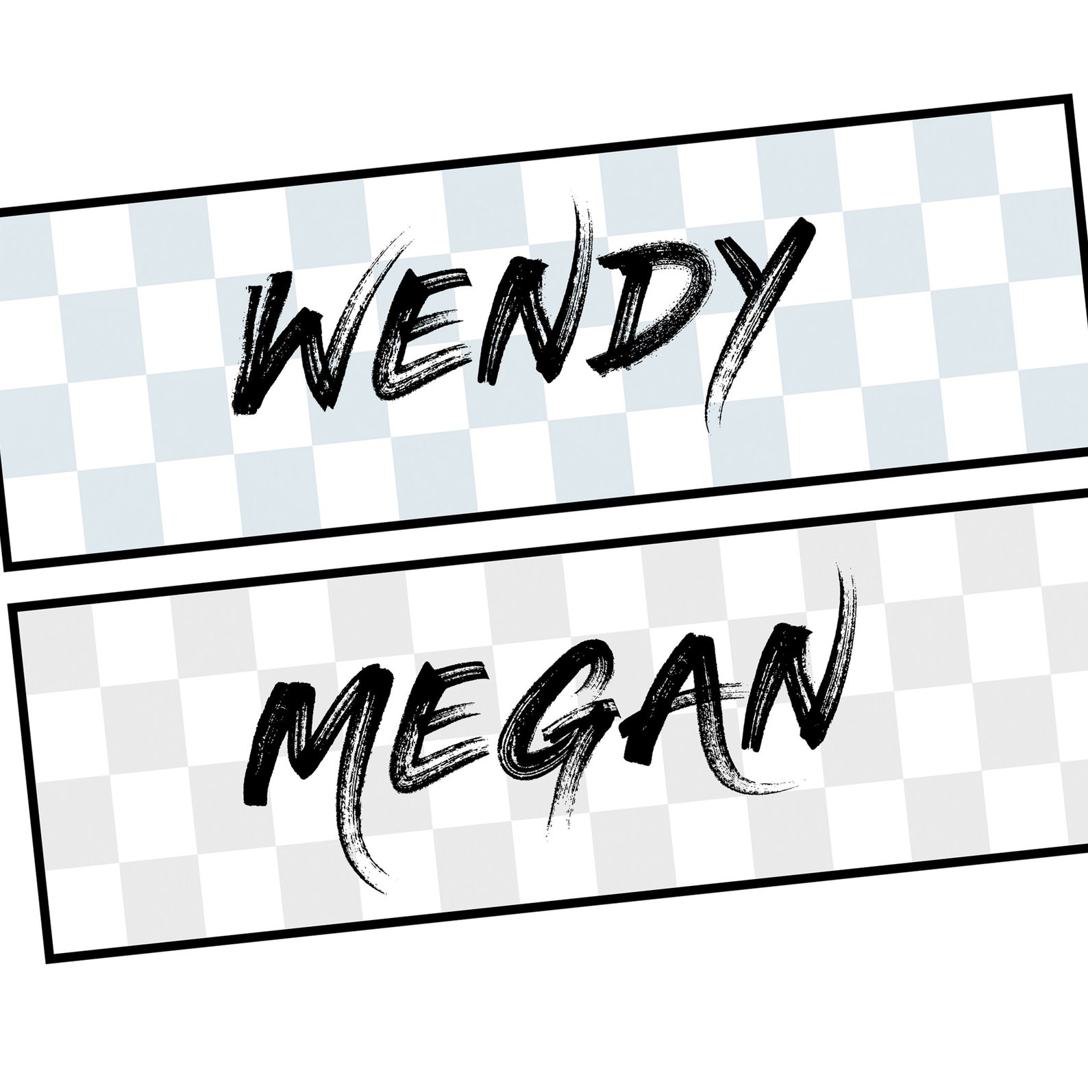 Checkered Student Name Labels, Editable Classroom Decor (PPTX, PDF) - Etsy