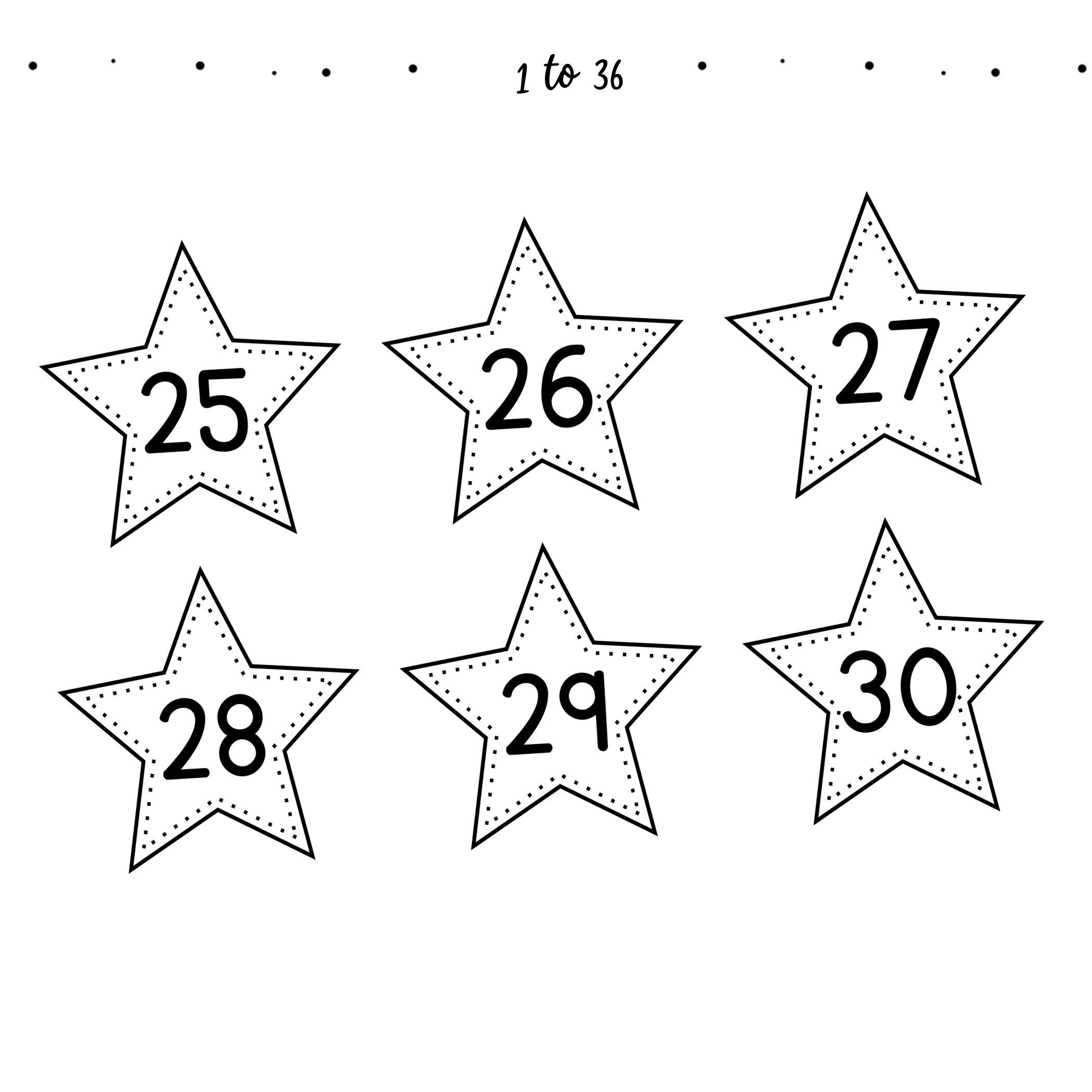 Stars Number Labels, Classroom Numbers, Printable Star Number Labels ...