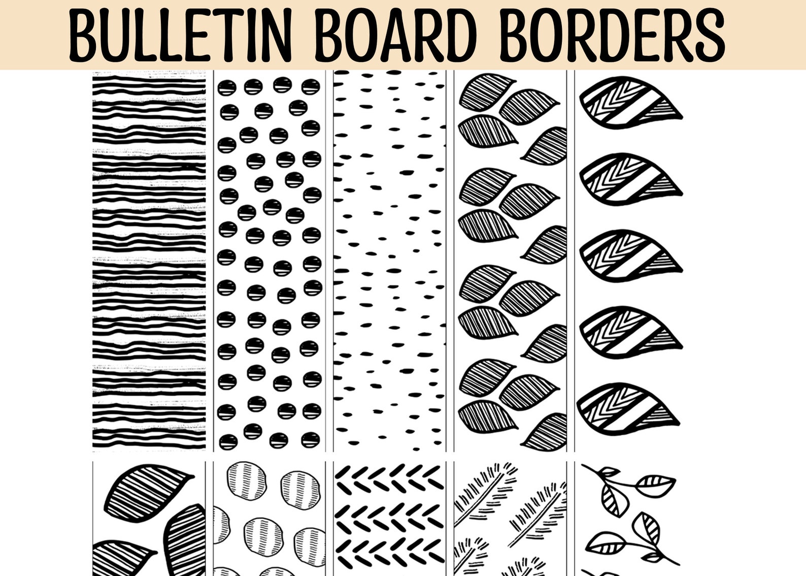 Minimalist Bulletin Board Borders, Classroom Border, Printable Wall ...