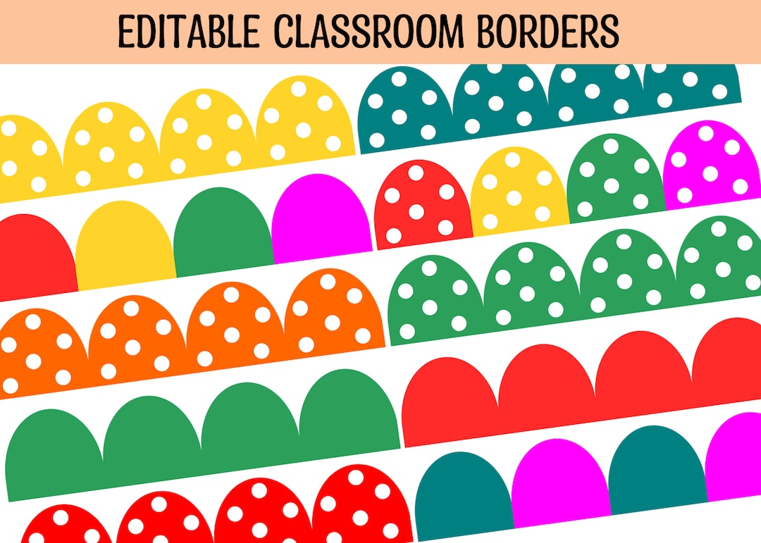 Polka Dots Bulletin Board Borders Classroom Borders Back to - Etsy