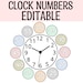 Printable Calm Color Clock Numbers, Clock Numbers Wall Display ...