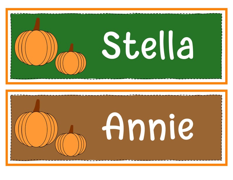 Printable Fall Name Labels, Autumn Classroom Labels, Fall Name Posters ...
