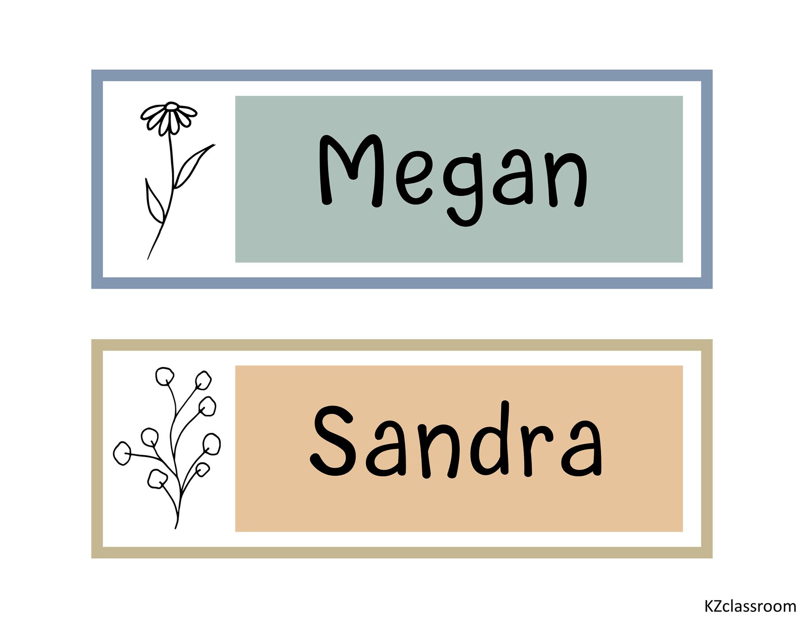 Botanical Classroom Labels, Student Name Tags, Neutral Colors (pptx ...